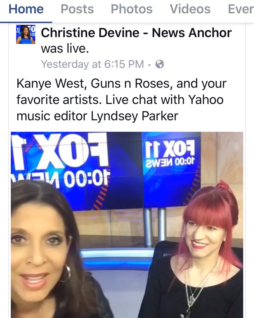 Lyndsanity | Lyndsey Parker on Fox 11′s Facebook Live